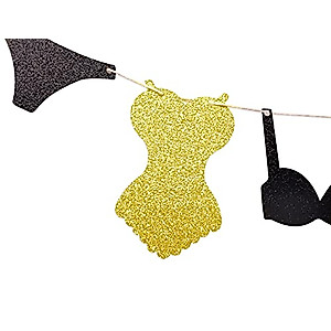 Bachelorette Party Banner- Lingerie Party Banner, Engagement Party Decorations, Glitter Bra and Panties Banner, Bridal Shower Decorations