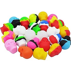vitakiwi 3ml Small Skull Silicone Container Non-stick Concentrate Oil Jars (12)