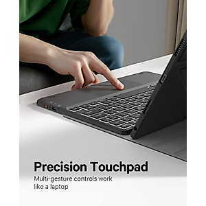 GreenLaw Samsung Galaxy Tab A8 Keyboard Case, Multi-Gesture Smart Touchpad, Magnetic Detachable, Type-C Rechargeable Case with Keyboard for Galaxy Tab A8 10.5 inch (SM-X200/X205/X207), Black