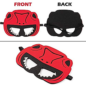 Haooryx 12Pcs Power Hero Theme Party Masks, Dress Up Costumes Party Decor Supplies US Rangers Ninja Steel Halloween Pretend Play Accessories Photo Booth Prop for Baby Shower Kids Birthday Favors