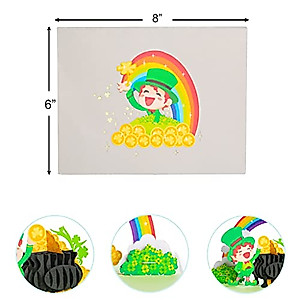 CUTE POPUP - Funny St Patricks Day Pop Up Cards, Green Shamrock 3D Card, New Grand Opening Card, Birthday Card, Surprising Present for Kids, Good Luck, Get Well for Family and Irish Friends