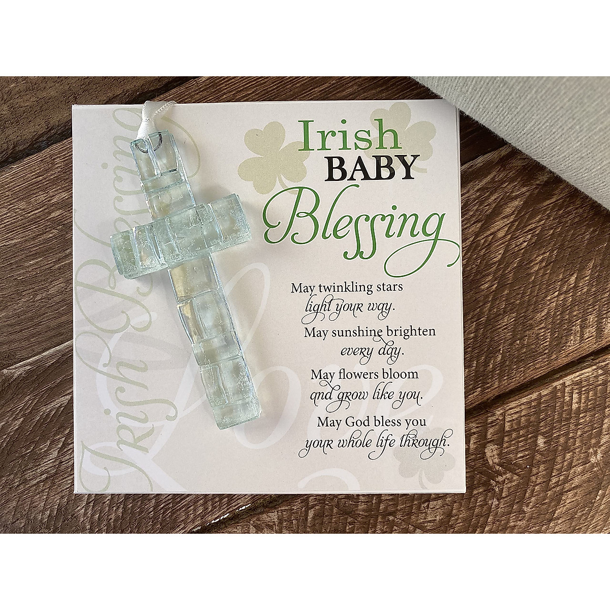 The Grandparent Gift Irish Baby Blessing Handmade in USA Cross- Irish Baby Gift for Baby Girl or Boy (Cross)