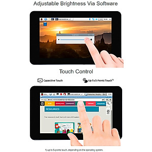 waveshare 7inch DSI Capacitive Touch Display with Protection Case for Raspberry Pi 4 Model B, 7" DSI LCD with Enclosure 800×480 Pixel, Support Ubuntu/Kali / WIN10 IoT, Single Point Touch, Driver Free