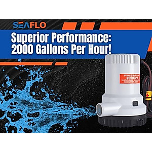 SEAFLO 01-Series 12v 2000 GPH Bilge Pump- 4 Year Warranty!