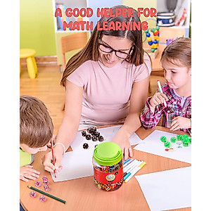 JoyCat 16mm 6 Sided Dice Set Standard Game Dice Kids for Board Games Dice Games Math Dice for Classroom with Storage Bucket (100, Translucent)