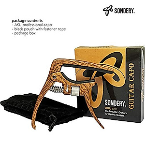 Sondery Guitar Capo Trigger Tension Adjustable Professional for 6 Strings Acoustic and Electric Guitars Perfect Tone on Any Fret with Guitar Bridge Pin Puller