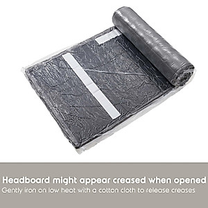 Upholstered King Headboard - Easy Assemble Channel Stitched Headboard King Size Bed - Wall Mounted Headboard with 3D Soundproof Wall Panels Peel & Stick Floating Headboards for King Size Bed - Grey