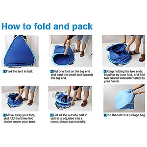 Beach Tent Camping Tent with Tent Stakes, Pop Up Tent for 1-3 Person, Sun Shelters Portable Tent with UPF 50+UV Protection Rating for Family Camping Fishing Picnic