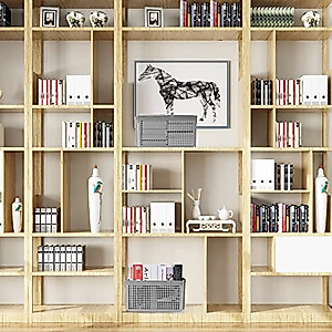 Ponpong 18L Large Plastic Stackable Baskets, Stacking Plastic Storage Basket, Pack of 6