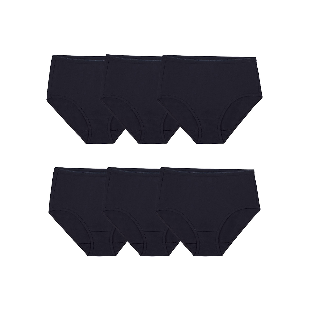 Fruit of the Loom womens Eversoft Cotton Underwear (Regular & Plus Size) Briefs, Brief - 6 Pack Black, US