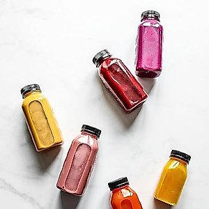 Green Direct 12 oz Clear Plastic Reusable Juice Bottles with Caps | Empty Water Bottles for Juicing, Smoothies, Shakes | BPA-Free, Durable & Leakproof | Pack of 12