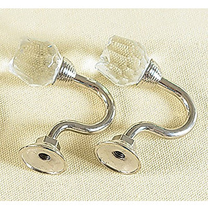 yueton Pack of 2 Vintage Crystal Rose Pattern Wall Curtain Hook Coat Hat Handbags Towel Single Hook Wall Mount Hanger