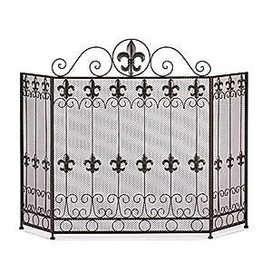 BSD national Supplies Fleur De Lis Fireplace Screen