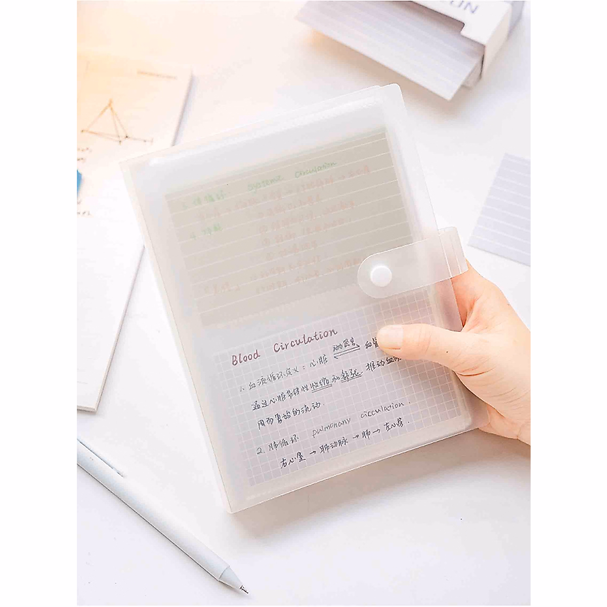 YOAVIP 3x5 Index Cards Clear Plastic Holder Organizer Pouches Book Binder 40 Page Hold 160 Cards