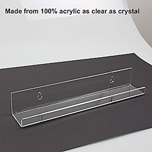 XOHYW Clear LP Vinyl Record Wall Mount Shelf, 6 Pack 12 inch Acrylic Album Record Holder Display Rack, Floating Shelves Perfect for Style Office Home