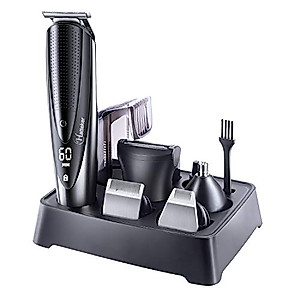 Hatteker Mens Hair Clipper Beard Trimmer Grooming kit Hair Trimmer Mustache Trimmer Body Groomer Trimmer for Nose Ear Facial Hair Cordless Waterproof 5 in 1