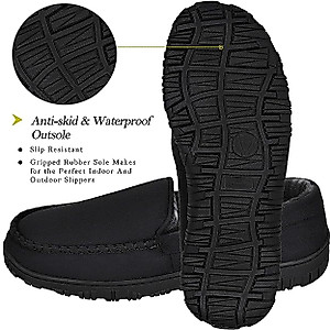 MIXIN Slippers for Men House Shoes Moccasin with Comfortable Memory Foam Indoor Outdoor black 11