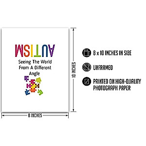 The World From A Different Angle | Autism Awareness Decor | Autism Classroom | Boho Rainbow Decor Classroom | Autism Sign | Autism Art Wall Decor Classroom | Autistic decorations - 8x10 unframed print