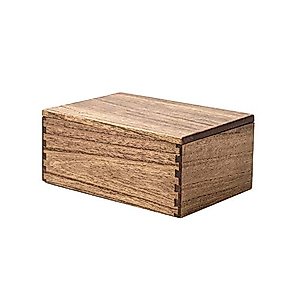 Kirigen Wood Stash Box with Lid - Decorative Boxes for Crafts, Sewing, Keepsake, Memory - Wooden DIY Storage Box Stash Jewelry - Wooden Boxes for Home Office Storage Dark Brown (SNH-DBR)