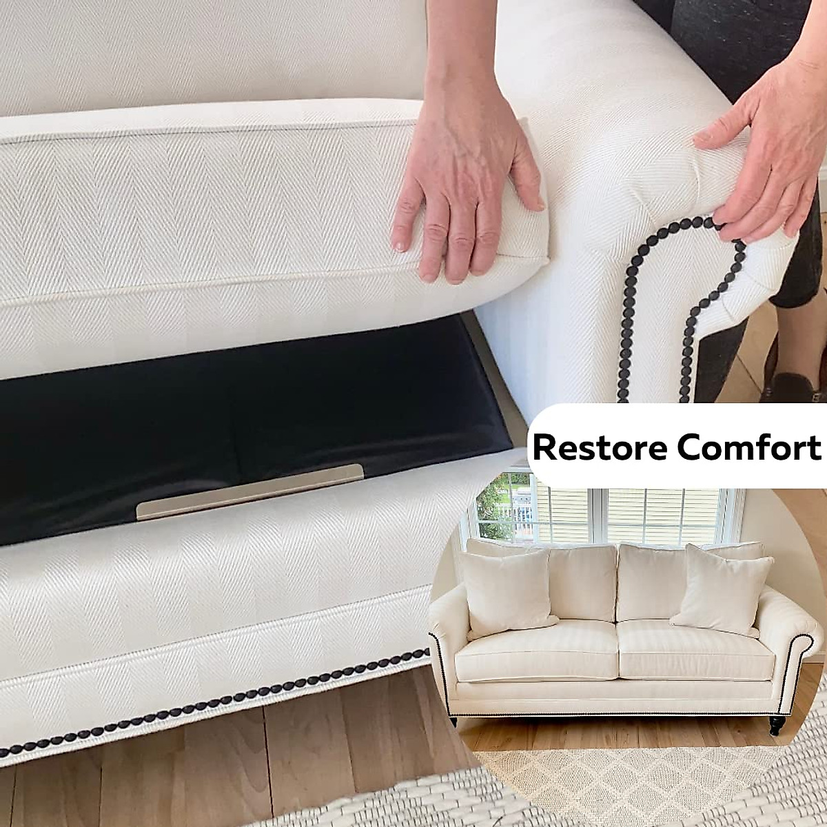 Evelots Couch Supports for Sagging Cushions, Chair, Loveseat-New-Adjustable Sofa Seat Board Set with Strong Steel Brackets to Fix & Prevent Sectionals Couches Cushion Sag