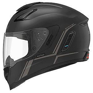 Sena Stryker Full Face Smart Helmet with Integrated Mesh and Bluetooth Communications, LED Taillight, and Sound by Harman Kardon, DOT (Matte Black, Medium)