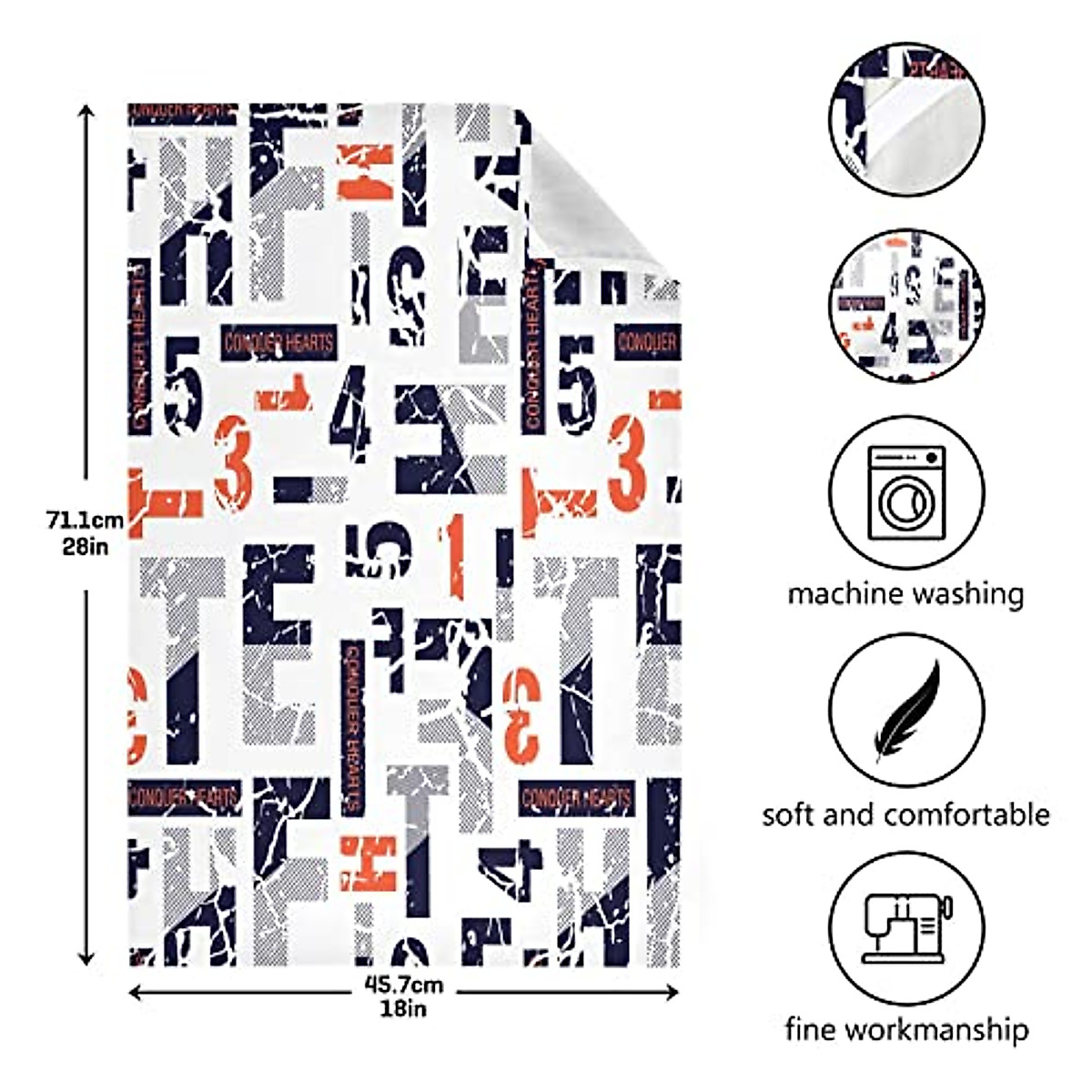 Bulletgxll Kitchen Towels Set of 1 Crackled Frosted Letters Soft Absorbent Dishcloths Reusable Dish Towels Tea Towels Cleaning Cloths for Kitchen Home