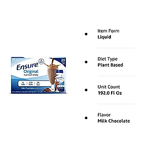 Ensure Original Therapeutic Milk Chocolate, 8 Ounce Recloseable Carton, Abbott 64937 - Case Of 24