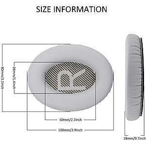 T Tersely Replacement Earpads Cushions for Bose QuietComfort 35 II/45 (QC35/QC45/QC35 II) Headphones, Complete with QC35 Shaped Scrims with 'L and R' Lettering QC2 QC15 QC25 Sound True Ear Pads (Grey)