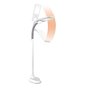 OttLite Standing Floor Lamp with Adjustable Neck, Pivoting Shade Multiuse Lamp - 36w Compact Fluorescent Lamp for Bright Natural Daylight - Modern Home Decor, for Living Room, Reading, Dorm & Office