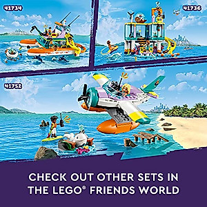 LEGO Friends Sea Rescue Plane 41752 Building Toy, Creative Fun for Girls and Boys Ages 6+, Includes 2 Mini-Dolls and a White Whale Plus Lots of Accessories, A Fun Gift for Kids Who Love Sea Life