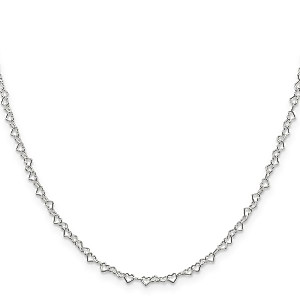 IceCarats 925 Sterling Silver 3.5mm Heart Love Link Chain Necklace 20 inch