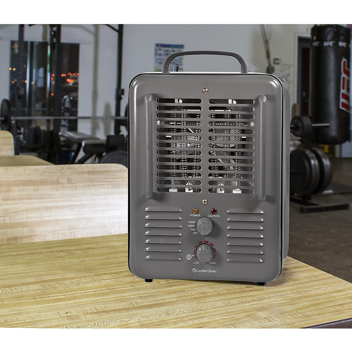 Comfort Zone Electric Portable Milkhouse Style Utility Space Heater with Adjustable Thermostat, Overheat Protection, and Safety Tip-Over Switch, Ideal for Garage or Greenhouse, 1,500W, CZ798