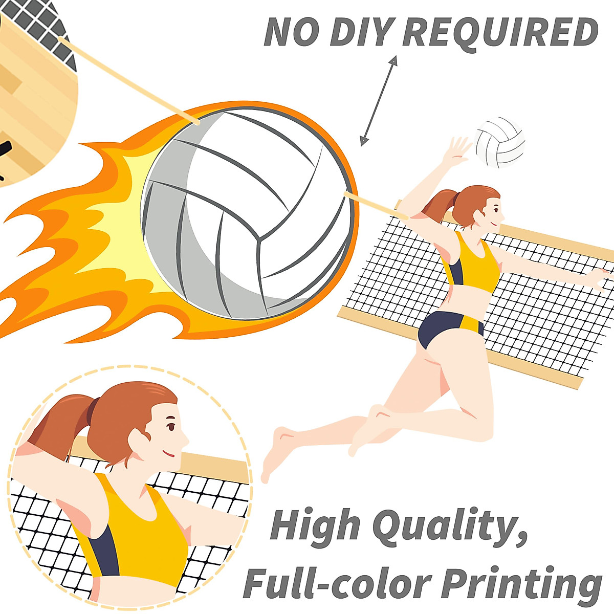 Volleyball Party Banners Volleyball Party Banner Decoration Volleyball Player Party Garlands for Volleyball Theme Birthday Party Decoration Baby Shower Supplies