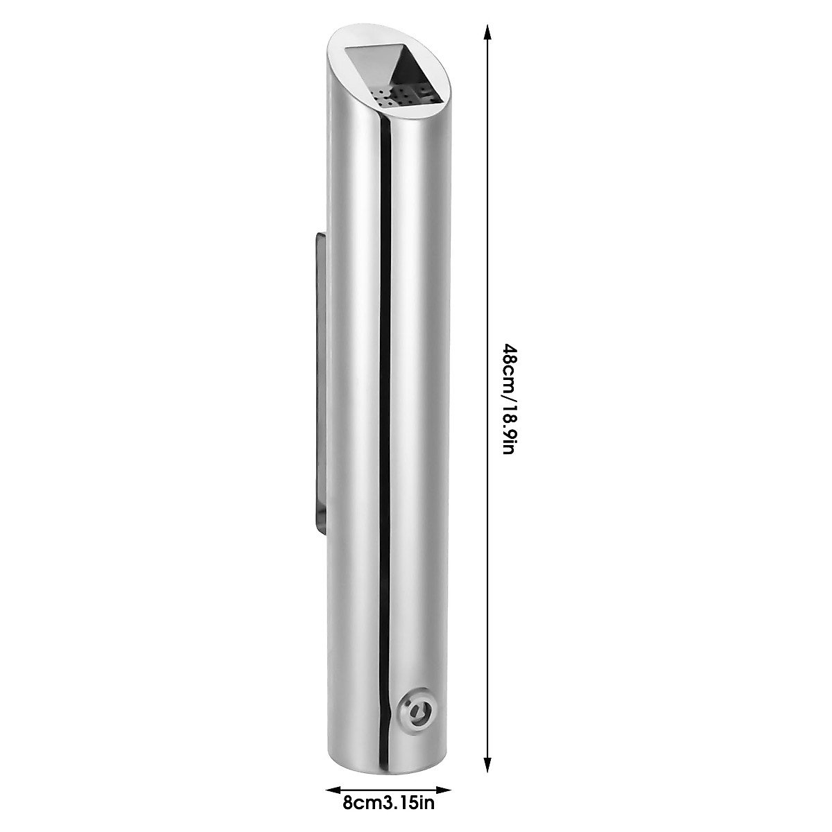 BILPIKOGoo 18.9" Wall Mounted Trash Can Stainless Steel Garbage Can Outdoor Indoor Waste Bin for Use of Patio,Hotels,Cafes,Offices,Bars