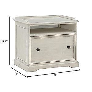 OSP Home Furnishings Country Meadows Lateral File Cabinet with Top Shelf, Antique White