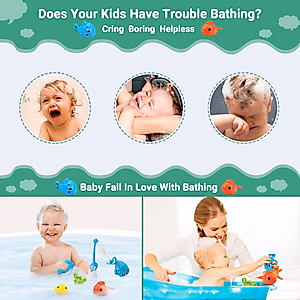 Baby Bath Toys for Toddler 1-3: Mold Free Bathtube Toys for Toddlers Kids Infant Age 1 2 3 Year Old Girl Boy| Bath Toys Fishing Games Floating Squirt Water Toys for Bathtime