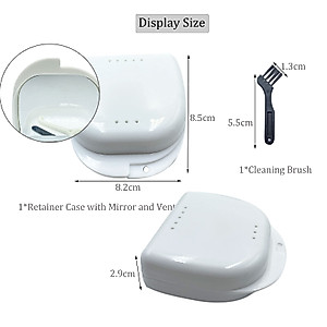 HRASY Oral Care Disassembly Kit/7pcs Including 1 Retainer Case with Mirror and Vent Holes | 1 Aligner Remover Tool | 4 Elastic Rubber Bands Placers | 1 Cleaning Brush (White)