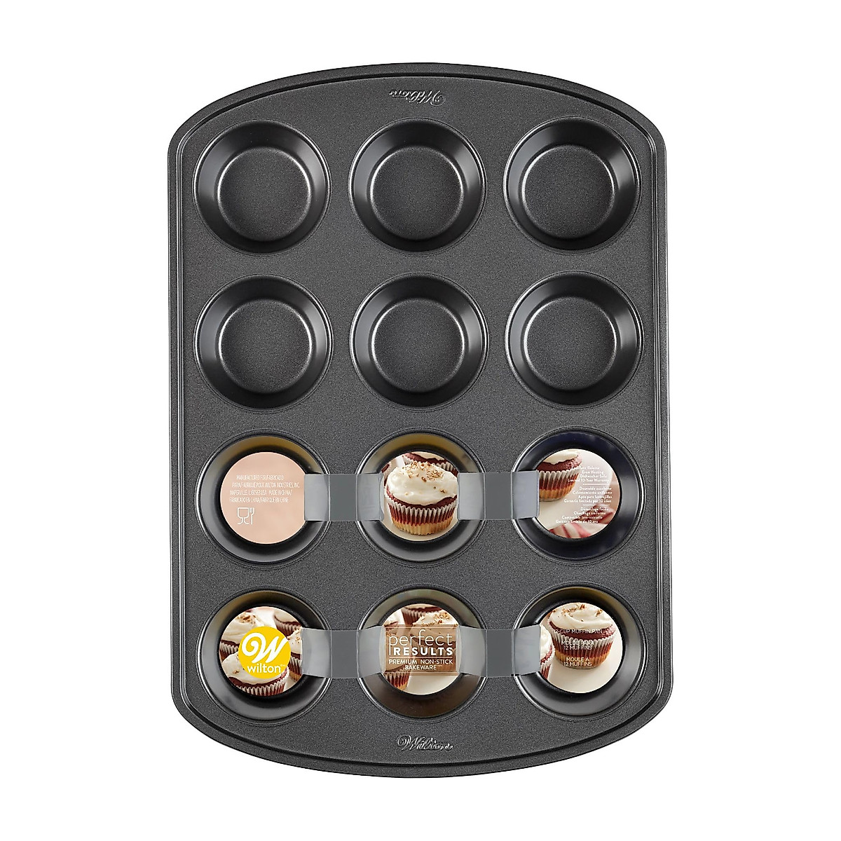 Wilton Perfect Results Premium Non-Stick Bakeware Muffin Pan & Cupcake Pan, 12-Cup, Steel