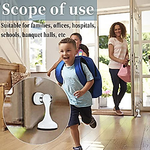 Door Stoppers,Magnetic Door Stopper,White Brushed Satin Nickel,Door Holder Magnetic Doorstop,Door Stopper Wall Protector,White Door Stoppers 2 Pack to Match Your White Doors and Walls(2 Pack,White)