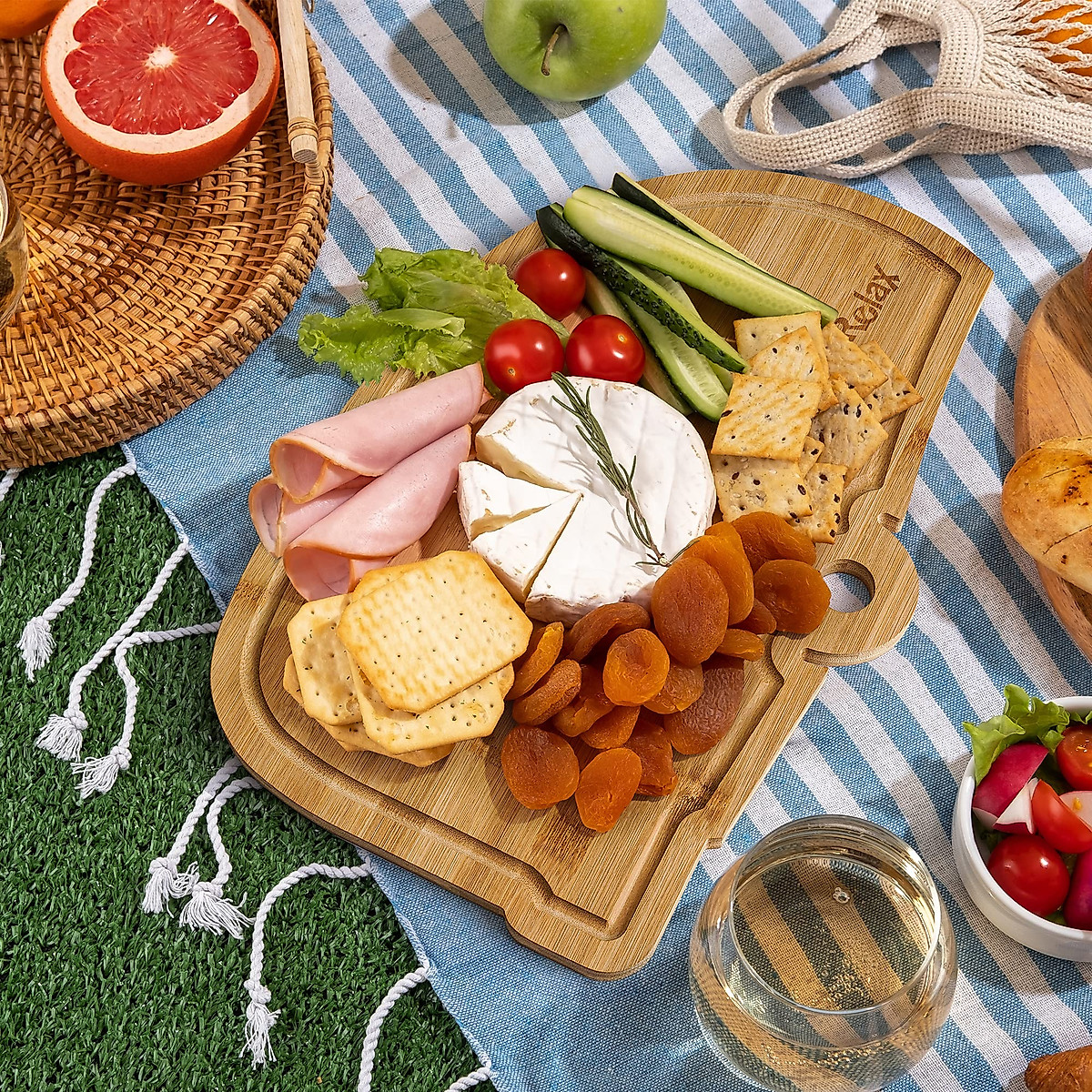 Camper Cutting Board-Large RV Cutting Board Camper Decor Camping Decor, Camper Must Haves Camping Gifts RV Decor Camping Decorations Bamboo Cutting Board Camping Cutting Board RV Gifts