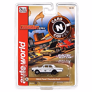 Auto World Thunderjet Cars N Coffee 1964 Ford Thunderbolt (White) HO Scale Slot Car