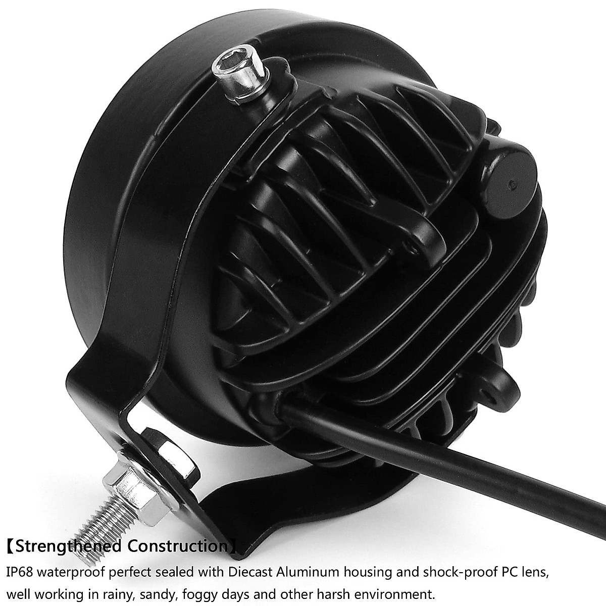 SUFEMOTEC Led Pod Light 4x4 Offroad Driving 2PCS 4 Inch 60W Super Bright Waterproof Work Auxiliary Bumper Lights Fit For 12V 24V Car Truck ATV Boat Motorcycle Round Fog