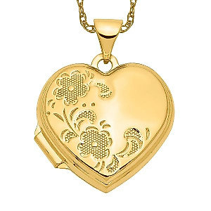 IceCarats 14K Yellow Gold Heart Love Shaped Flower Locket Necklace Charm Pendant 23mm x 18mm Only
