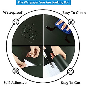 CRE8TIVE Dark Green Wood Contact Paper for Cabinets Faux Wood Wallpaper Peel and Stick Wood Grain Contact Paper Self Adhesive Removable Wood Vinyl Wrap for Bedroom Countertops Lockers Shelves 12"x80"