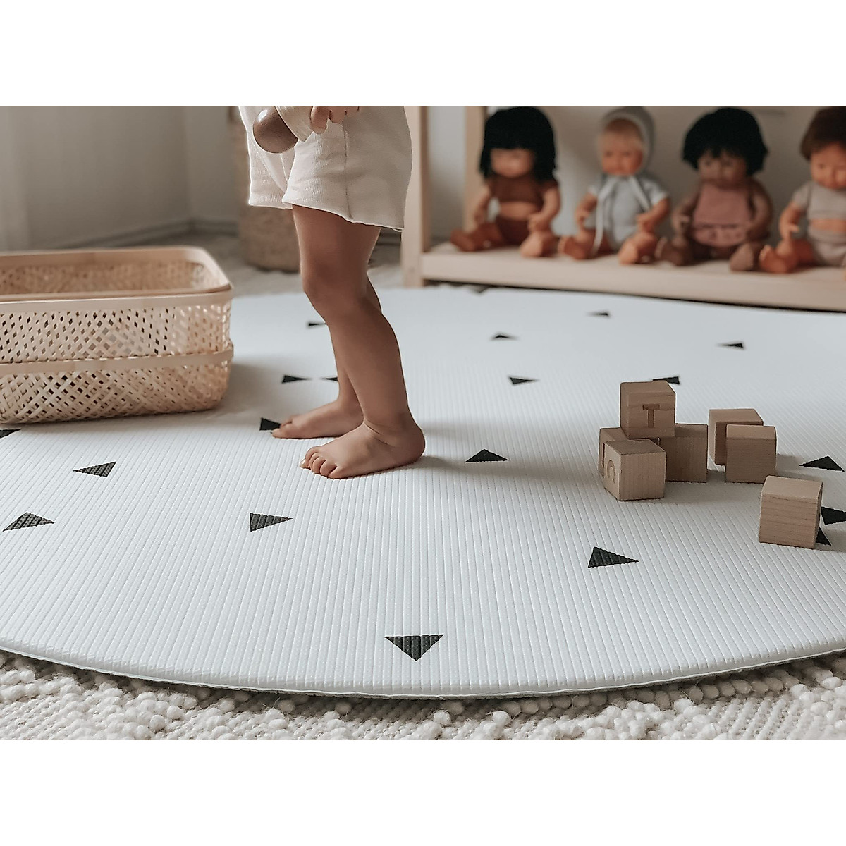 Ofie Round Mat, Baby Play mat (Zen line+Triangle, Round)