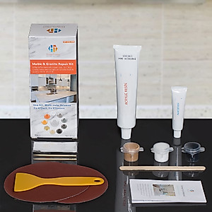 Granite Repair Kit & Marble Repair Kit (Color Match), Quartz Countertop Repair Kit, Corian Repair Kit for Marble Granite Quartz Corian Tiles and Stones with Color Brown Gray White Beige Black Cream