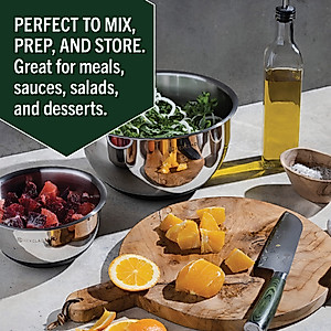 HexClad 22 Piece Hybrid Stainless Steel Cookware Set With 6 Pans, 6 Pots, Mixing Bowls, 6 Knives and 12 Inch Griddle, Dishwasher Safe