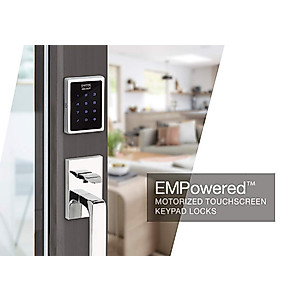 Emtek Empowered Motorized Touchscreen Keypad Smart Deadbolt - Connected by August, Flat Black Coated (US19), Model: EMP1101US19