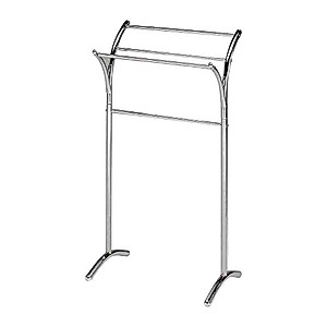 Pilaster Designs Plymouth Transitional Metal 3 Tier Freestanding Bathroom Towel Rack Organizer in Chrome Finish