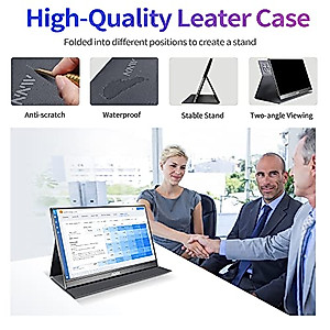 MNN Portable Monitor 15.6inch FHD 1080P Laptop Monitor USB C HDMI Gaming Ultra-Slim IPS Display w/Smart Cover & Speakers,HDR Plug&Play, External Monitor for Laptop PC Phone Mac Xbox PS5/PS4 Switch